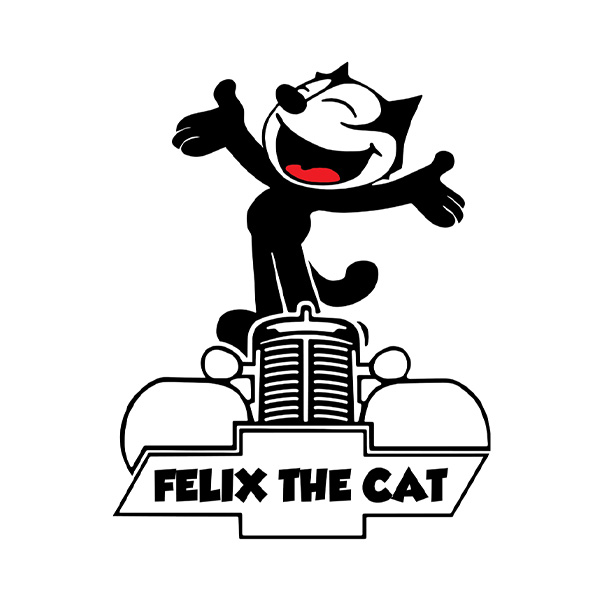 Felix The Cat Chevrolet On Classic Car - Sticker4Us
