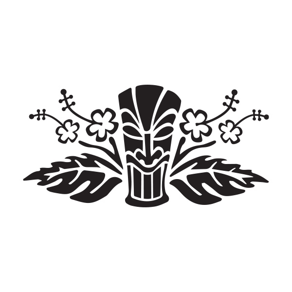 Tiki With Flowers - Sticker4Us