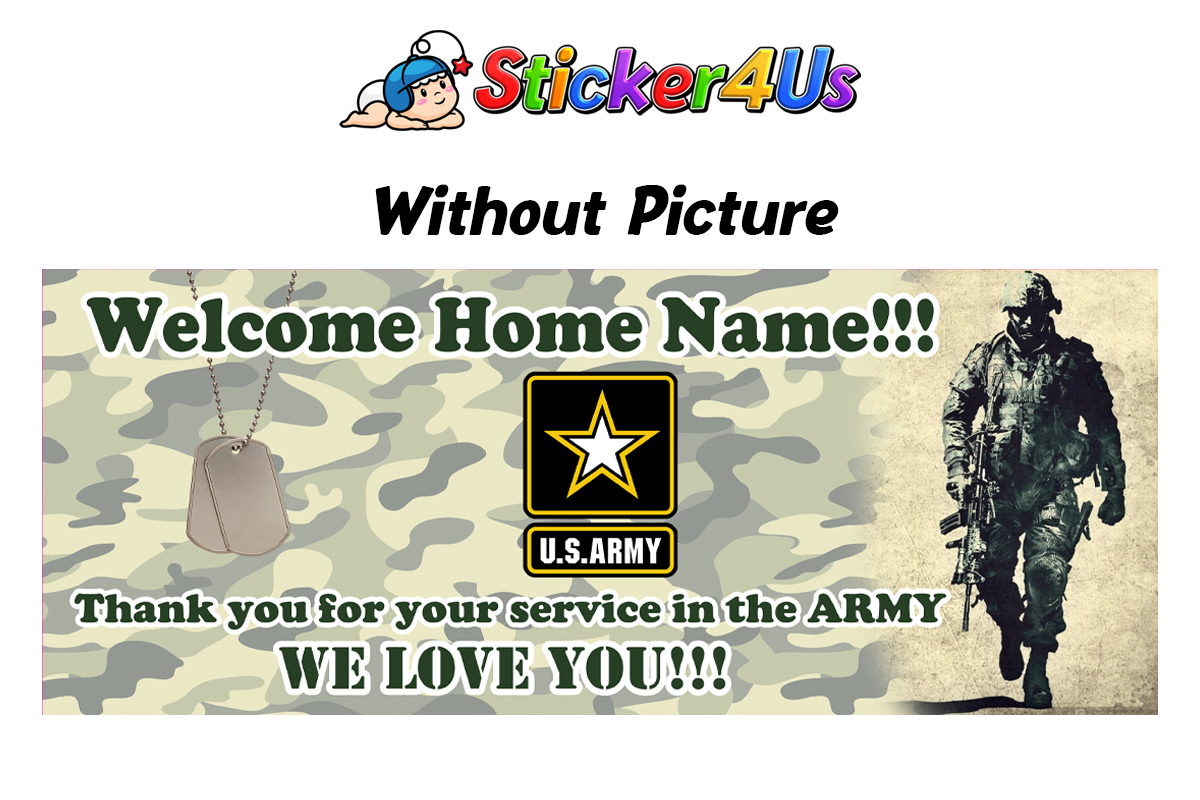 Army Welcome Home Party Banner - Sticker4Us
