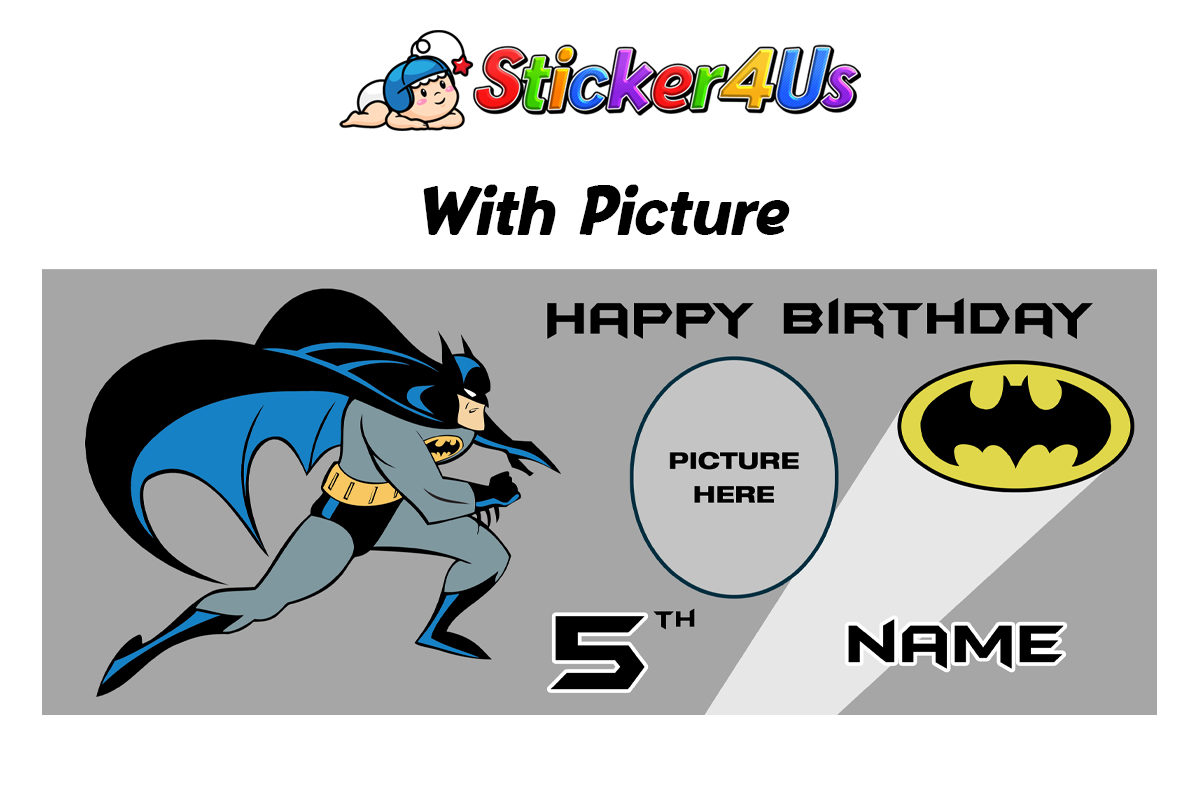 Batman Cartoon Party Banner - Sticker4Us